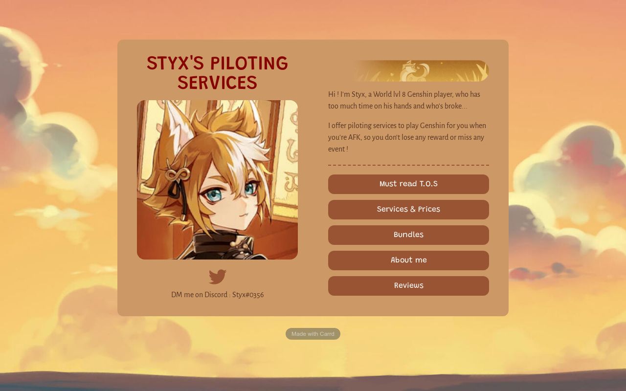 Styx's piloting services